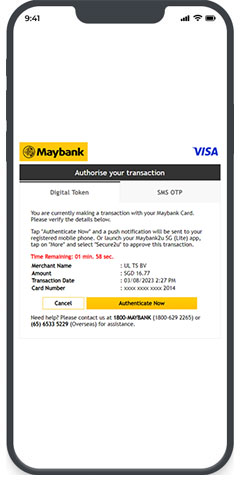 Authenticate your Online 3D-Secure Transactions | Maybank Singapore